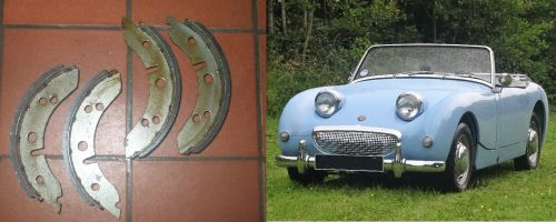 FRONT BRAKE SHOES SET (Austin Healey Frogeye Sprite Parts) (1958- 61)