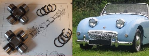 UNIVERSAL JOINTS x2 (Austin Healey Frogeye Sprite Parts) (1958- 61)