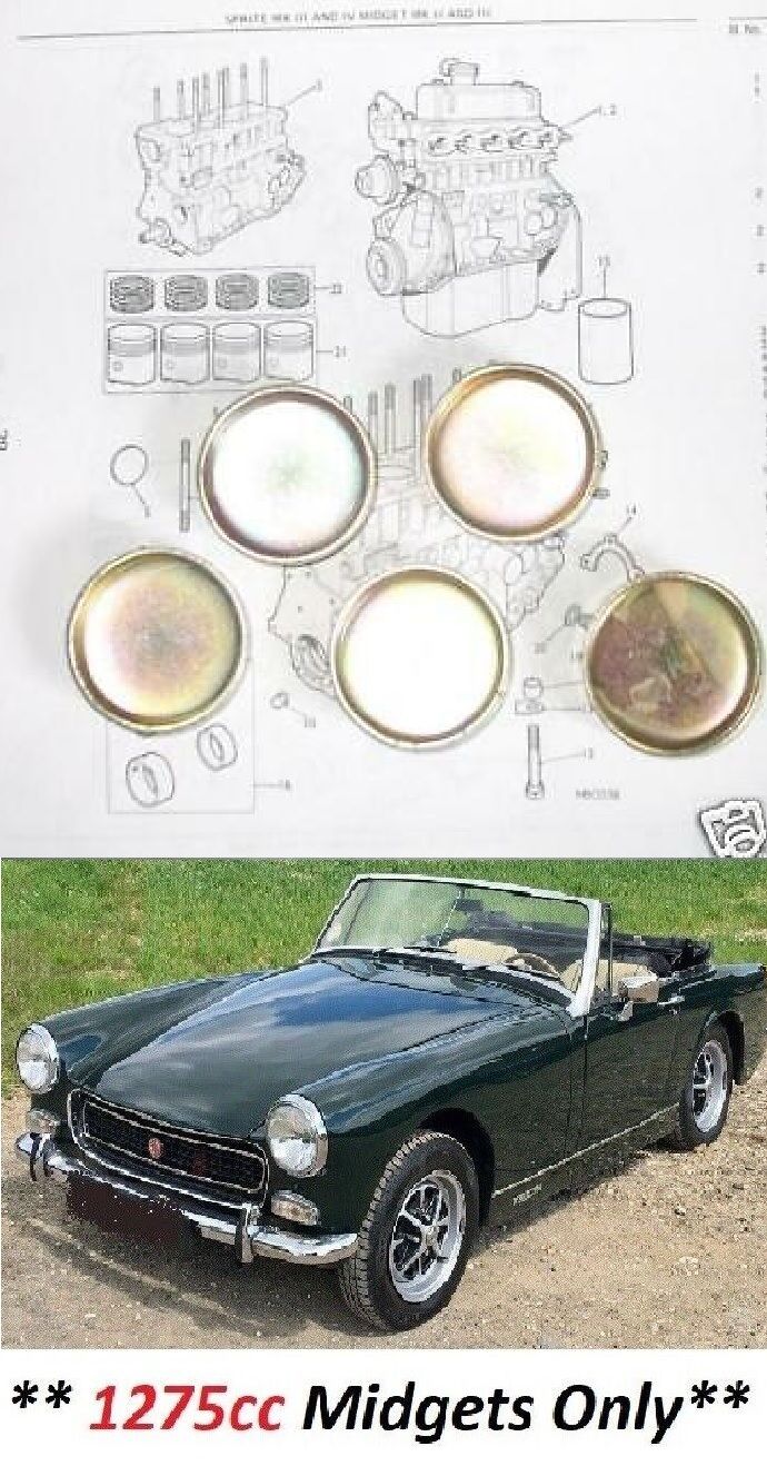 CORE PLUG ENGINE SET (MG Midget Parts) (1275cc) (1966- 74) Plug Plugs