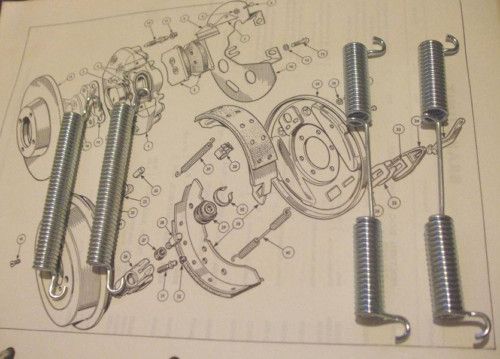 REAR BRAKE SHOE SPRINGS x4 (Riley 4/68 & 4/72 468 4-68 Four Sixty Eight ...
