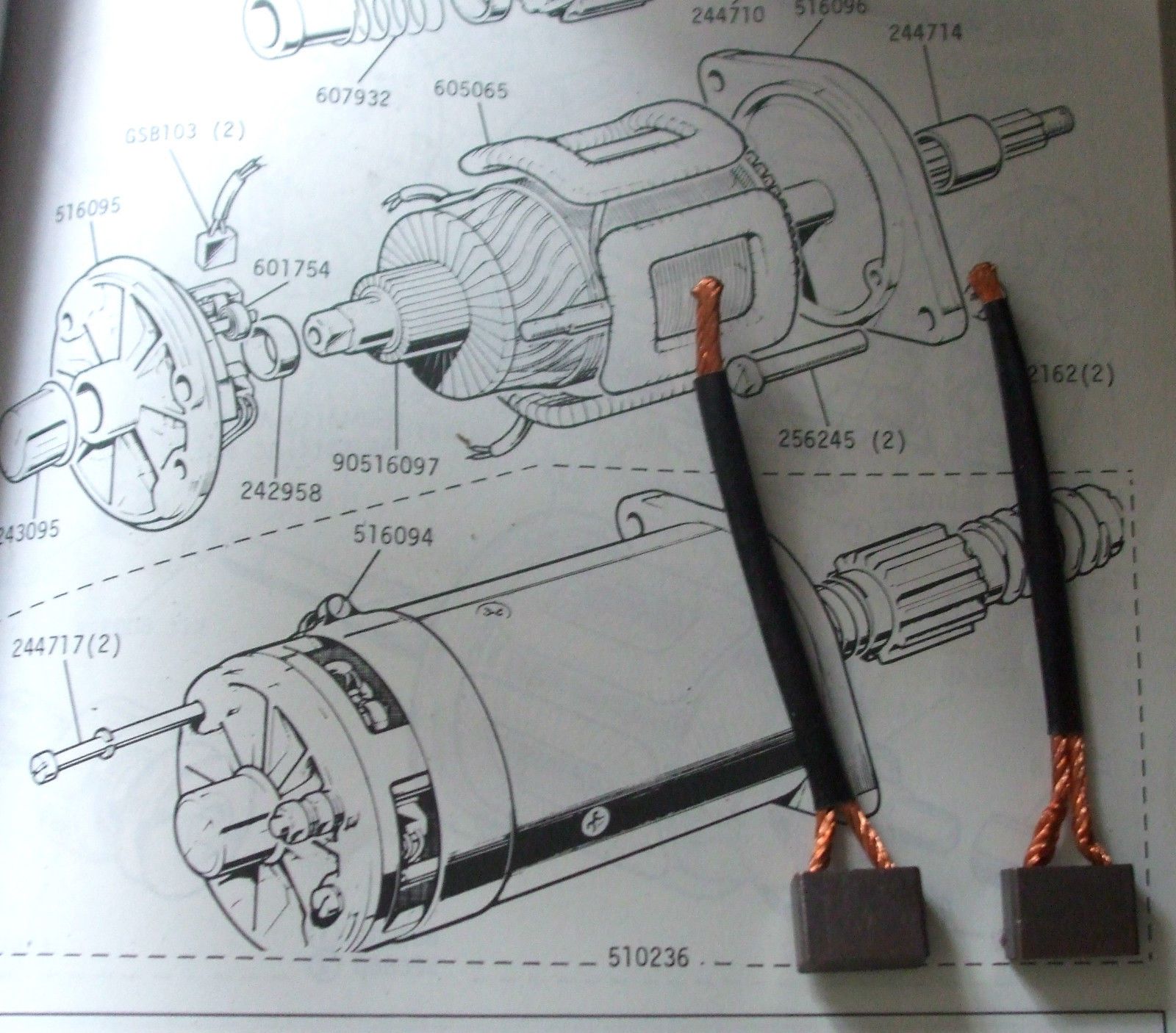 STARTER MOTOR BRUSHES SET (Morris 1800 Saloon Parts) (Mk1 & Mk2 Only ...